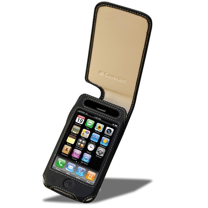Covertec Black Leather Flap Case for iPhone 3GS iPhone 5, iPad 3 ...